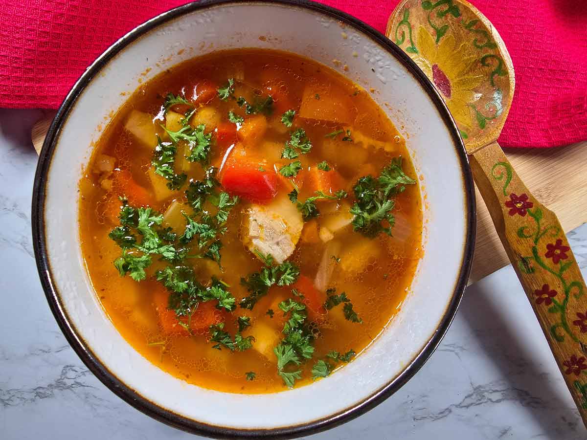 Rustic Romanian Pork Soup Recipe - Ciorba Taraneasca de Porc - The ...